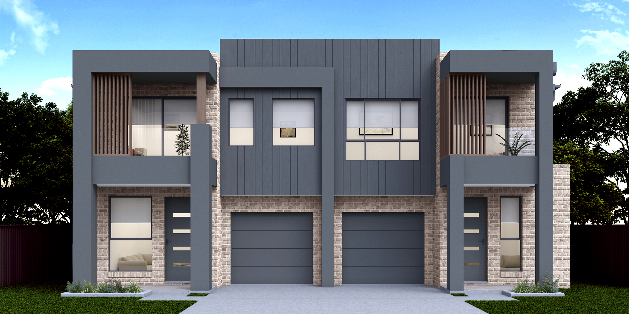 Cool Duplex Facades Narrow Block House Designs | Clarendon Homes